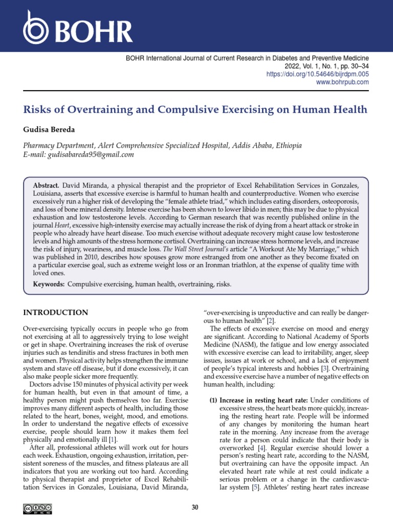 Overtraining Risks on Health Explained | PDF | Physical Fitness | Heart ...