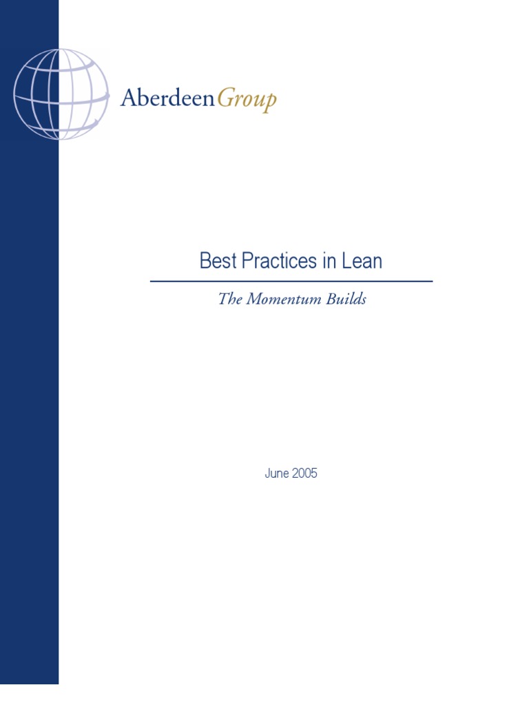 Aberdeen Lean Best Practices Study | PDF | Lean Manufacturing | Supply ...