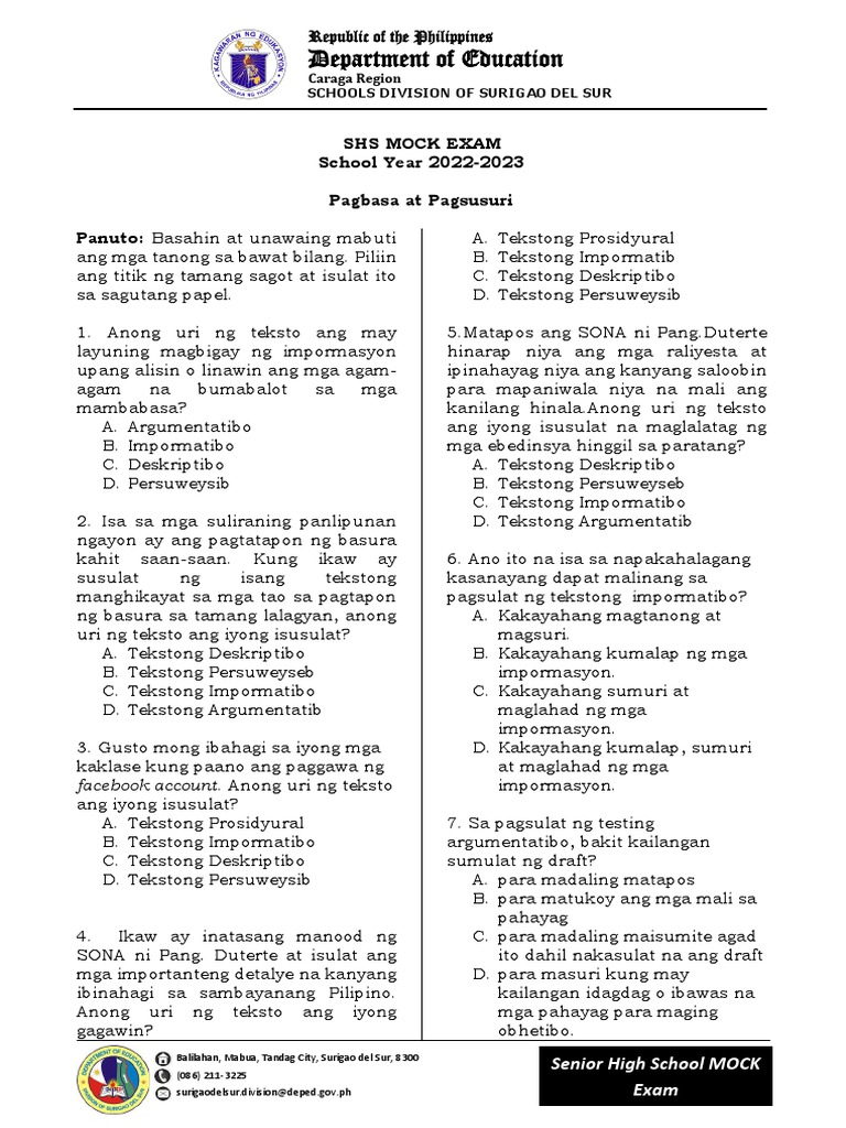 Pagbasa at Pagsusuri - FINAL | PDF