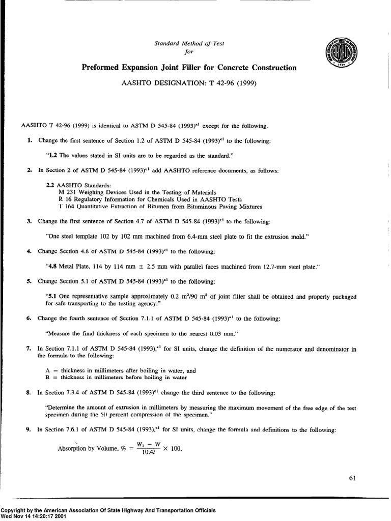 Aashto T42 | PDF
