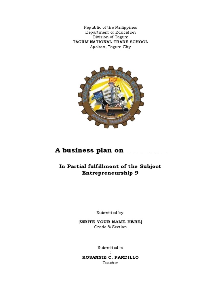 Business - Plan - Sample - Format - Entrep - 9.docx Filename - UTF-8 ...