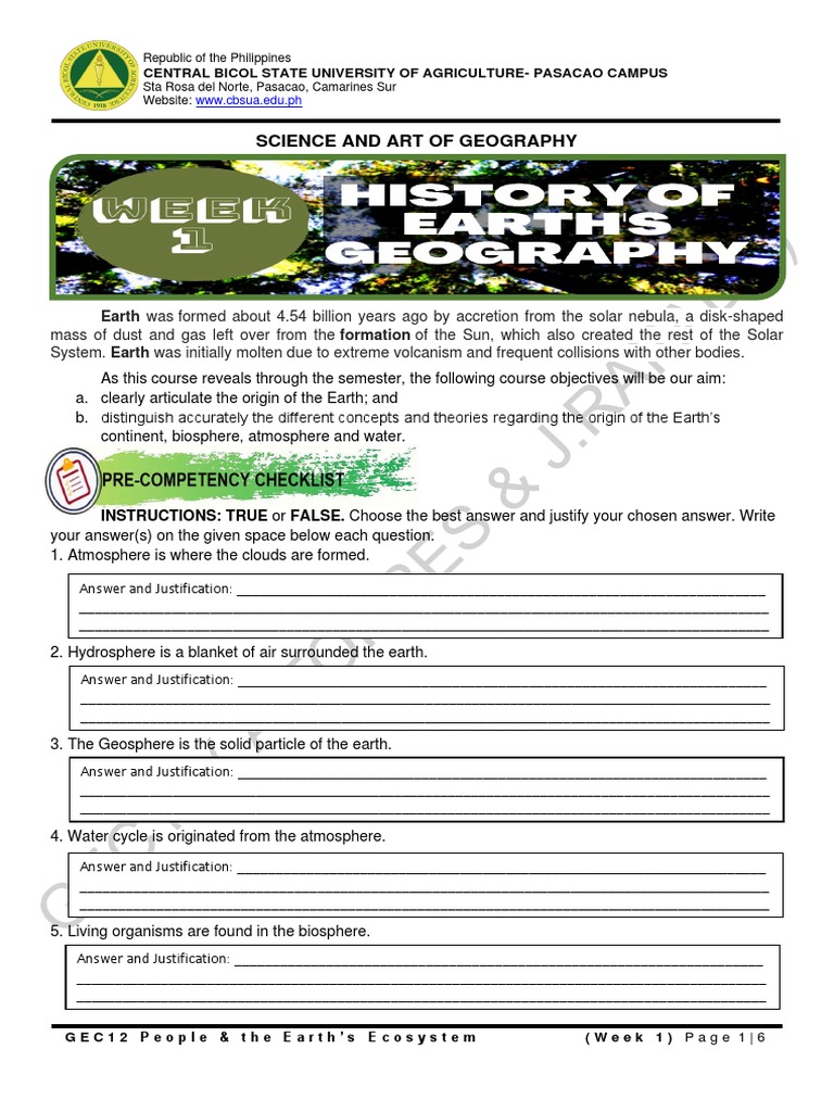 Geography: Earth's Origin & Ecosystems | PDF | Science & Mathematics