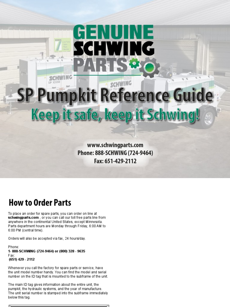 2018 SP Pumpkit Wear Parts Guide | PDF | Machines | Mechanical Engineering