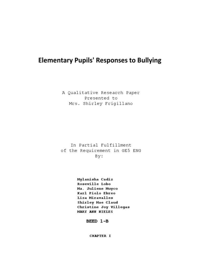 Research Proposal in Ge5 Eng | PDF | Bullying | Cyberbullying
