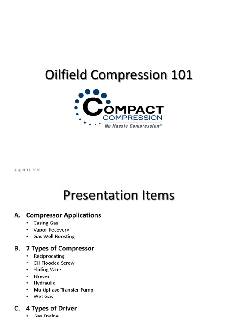 Oilfield Compression 101 Pdf Pump Engines