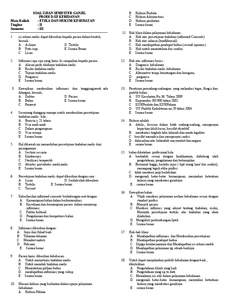 Soal Ujian Semester Ganjil | PDF