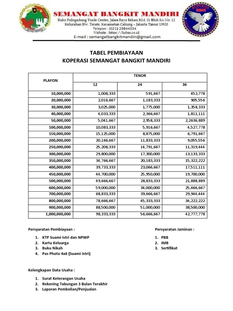 Tabel Pembiayaan | PDF
