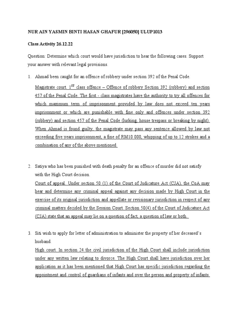 Jurisdiction Law Matter | Download Free PDF | Magistrate | Common Law