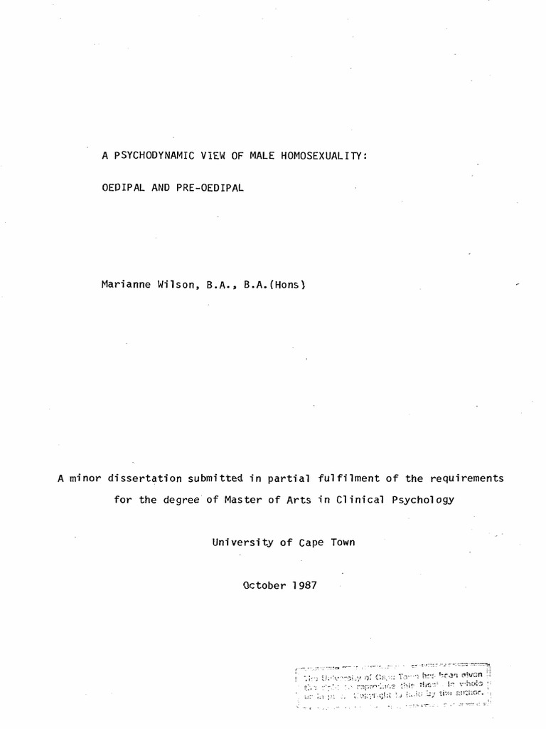 Thesis Hum 1987 Wilson Marianne | PDF | Oedipus Complex | Psychoanalysis