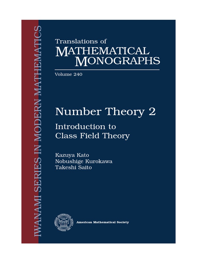 Number Theory 2 Introduction To Class Field Theory (Kazuya Kato, Noboshige Kurokawa, Takeshi ...