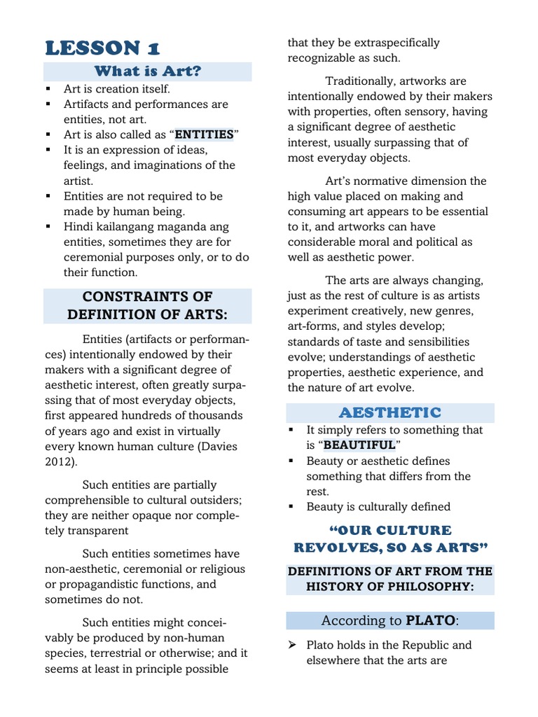 Art Appreciation Notes | PDF | Composition (Visual Arts) | Aesthetics