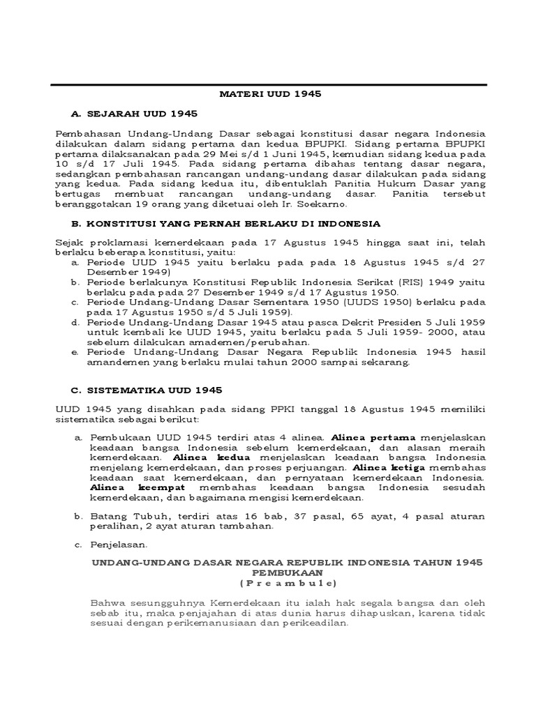 Materi UUD 1945 | PDF