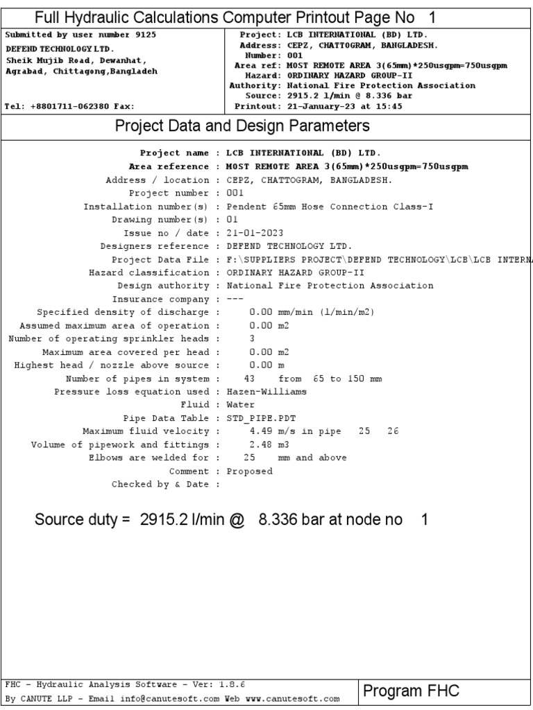 LCB International Ltd. HS HC | PDF | Fire Sprinkler System | Civil Engineering