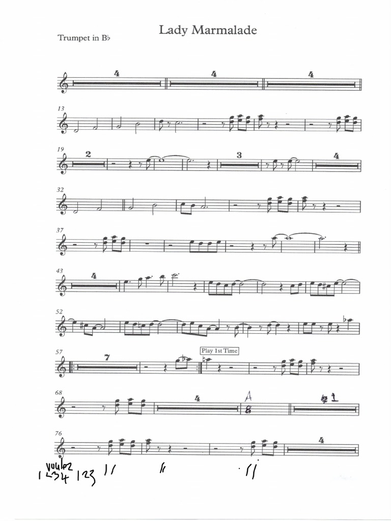Lady Marmalade Trumpet Part | PDF