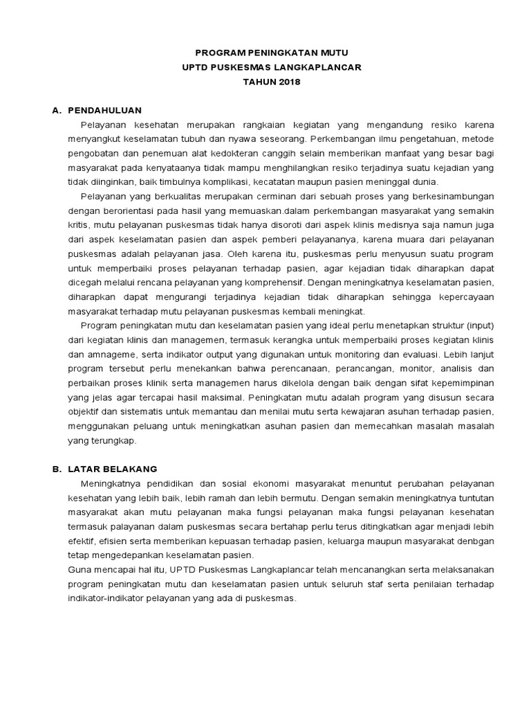 3.1.2.1. Program Peningkatan Mutu-1 | PDF 3.1.2.1. Program Peningkatan Mutu-1 | PDF