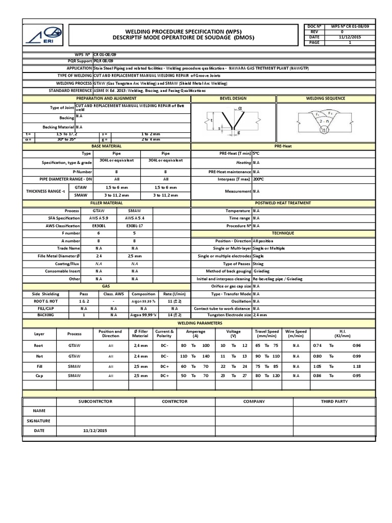 WPS CR 01-08-09 | PDF | Construction | Welding