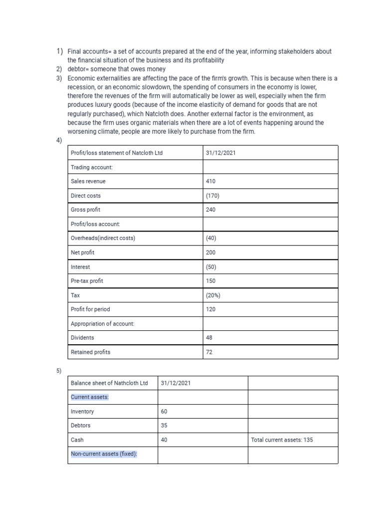Final Accounts Past Paper Questions Model Answers | PDF | Equity ...