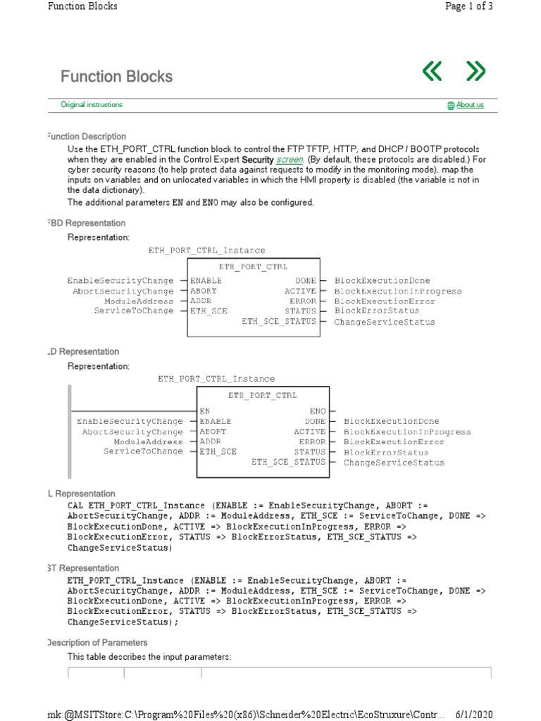 ETH - PORT - CTRL Function Block | PDF | File Transfer Protocol | Computer Architecture