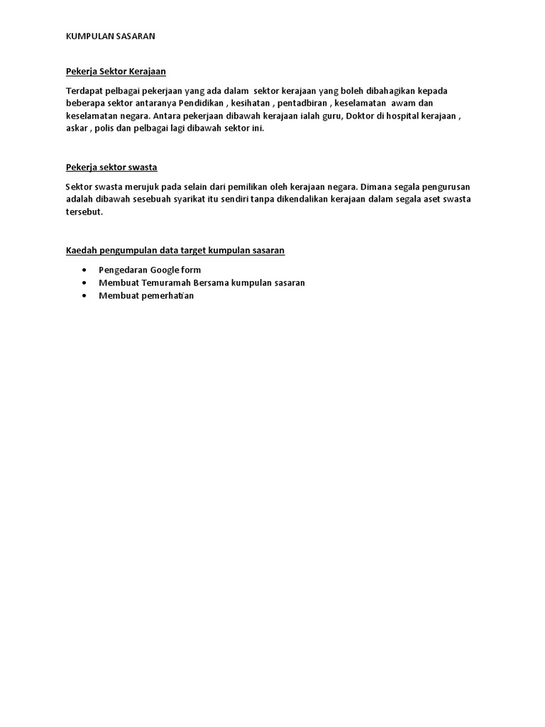 Kumpulan Sasaran | PDF