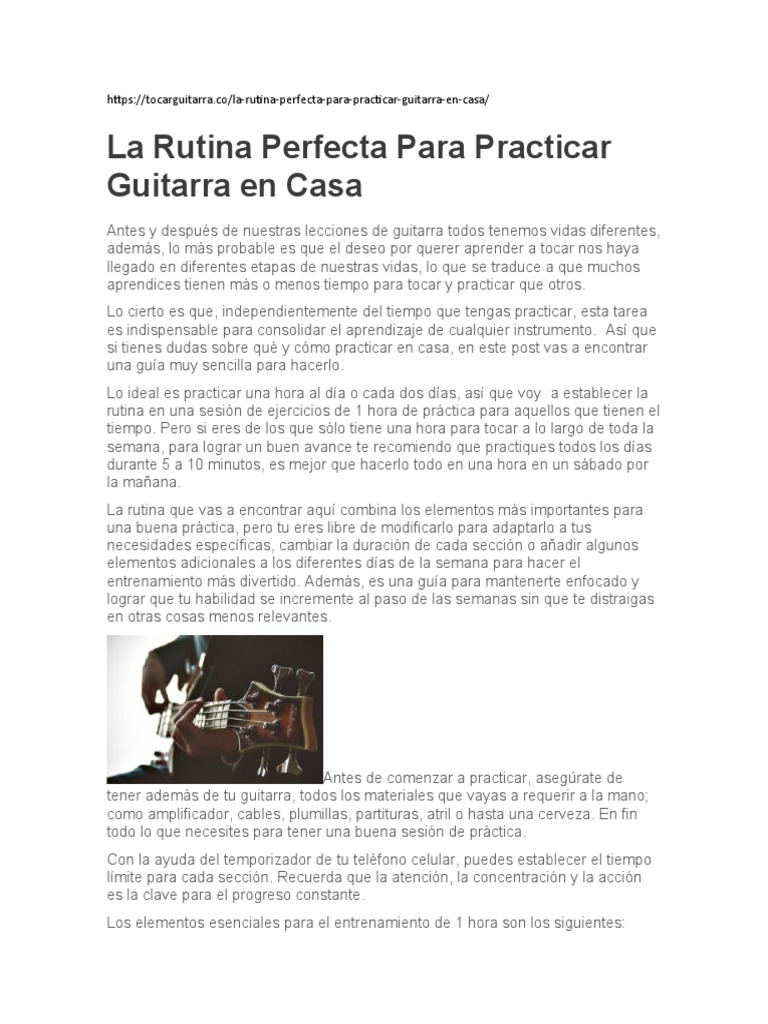 Rutina Efectiva para Practicar Guitarra | PDF | Acorde (Música) | Guitarras