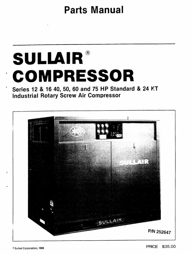 Sullair LS12-16 40-75HP (252647) 1988 | PDF