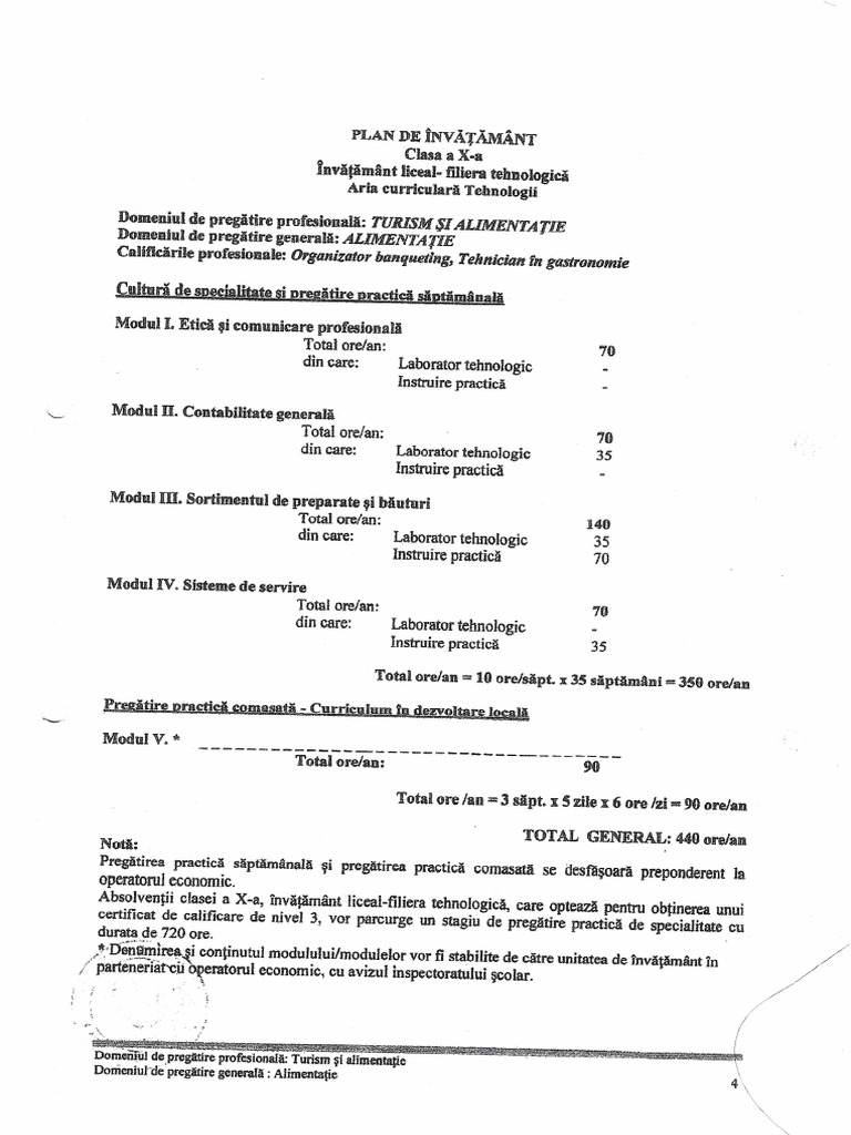 Plan de Invatamant | PDF