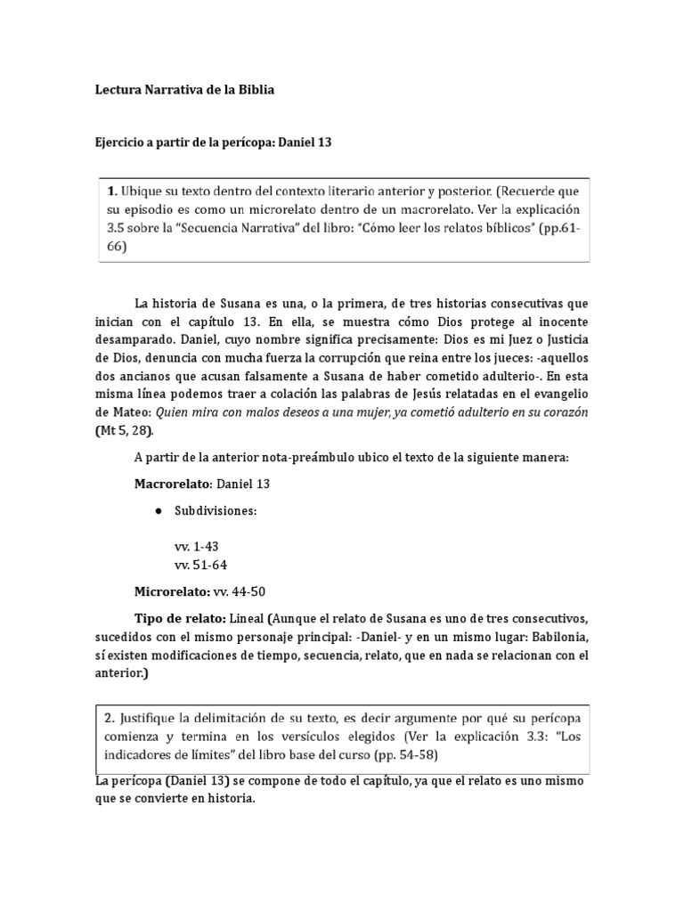 Lectura Narrativa de La Biblia - Daniel 13 | PDF | Textos Religiosos