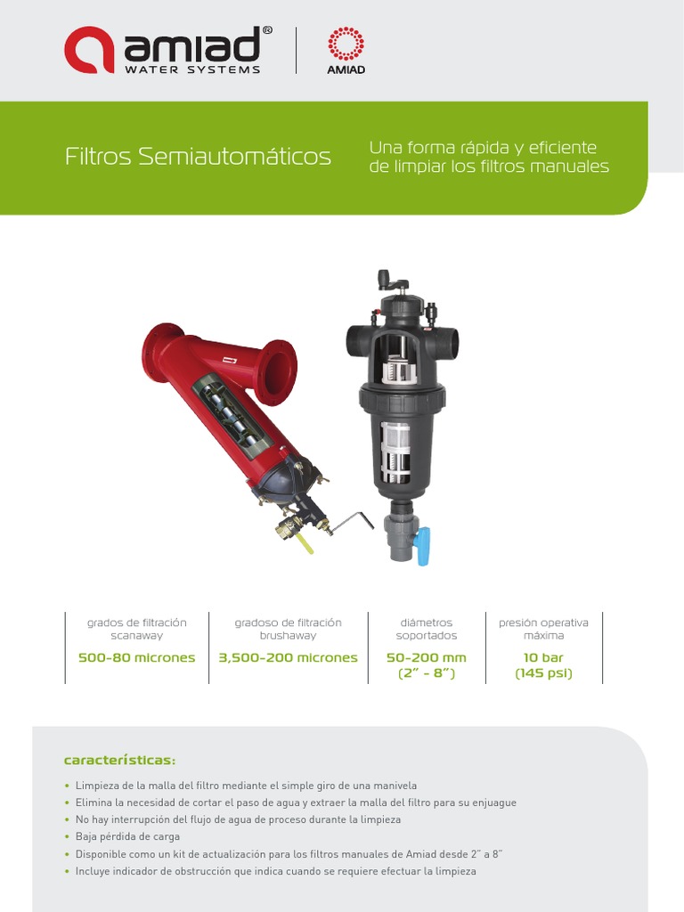 Amiad Semi Automatic Filters Brochure - ES | PDF | Ingeniero civil ...