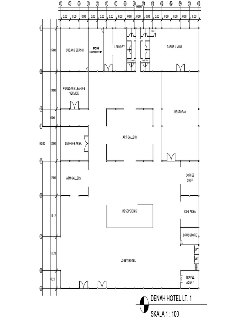 Denah Hotel LT 1 | PDF | Domestic Life | Cleaning