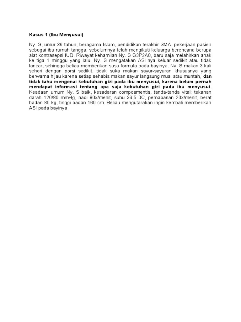 Kasus 1 | PDF | Kesehatan Holistik | Gaya Hidup