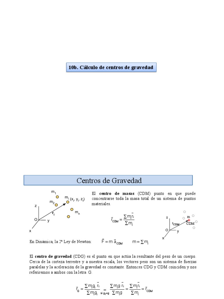 10b Calculo CDGs-2 | PDF | Gravedad | Integral