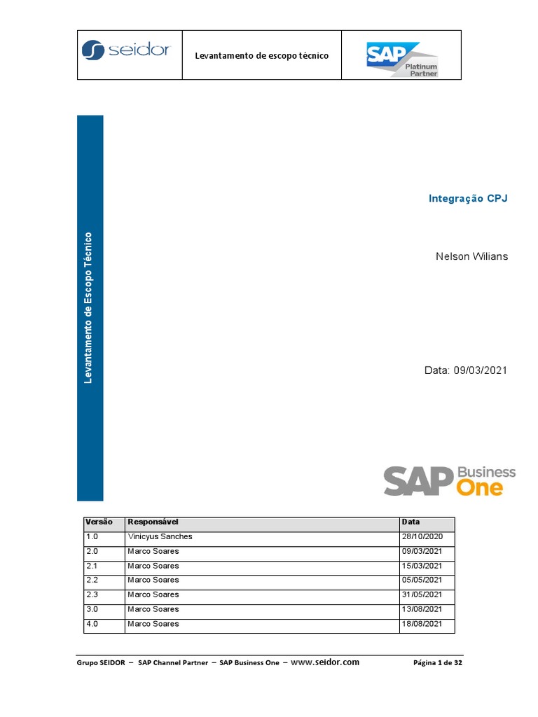 NW - Espec - Integração CPJ X SAP - 4.0 | PDF | Autenticação | Kernel ...