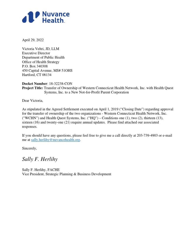 Docket 18-32238-CON Nuvance Health Annual Compliance 4 29 22 | PDF ...