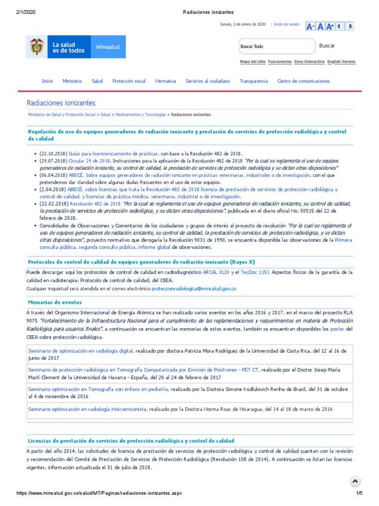 Autorizados Min Calculo y Calidad | PDF | Radiología | Protección de ...