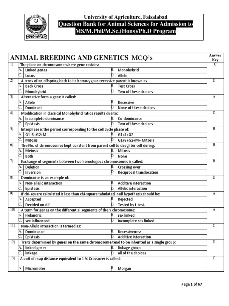 Animal and Dairy Sciences | PDF | Dominance (Genetics) | Genetic Code