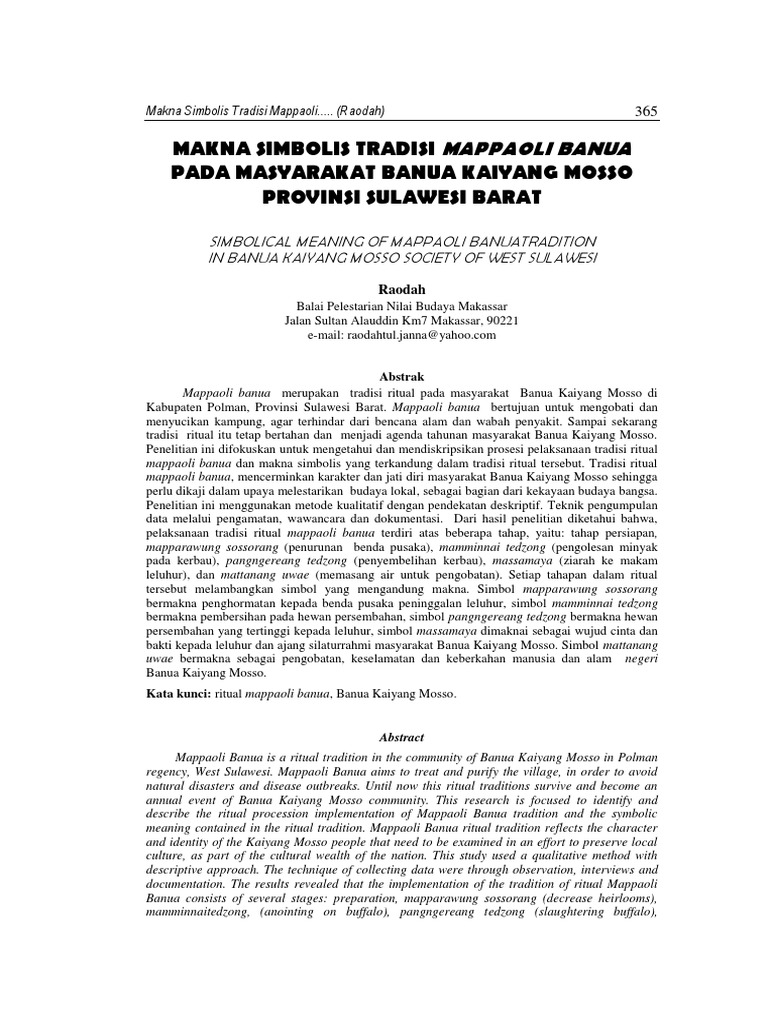 Makna Simbolis Tradisi Mappaoli Banua | PDF | Ilmu Sosial | Agama ...