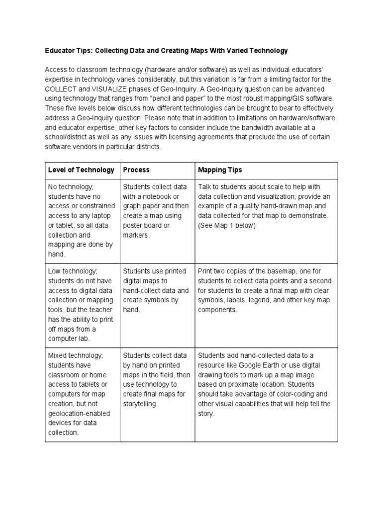 Educator Tips - Creating Maps With Varied Technology | PDF | Esri | Map Educator Tips - Creating Maps With Varied Technology | PDF | Esri | Map
