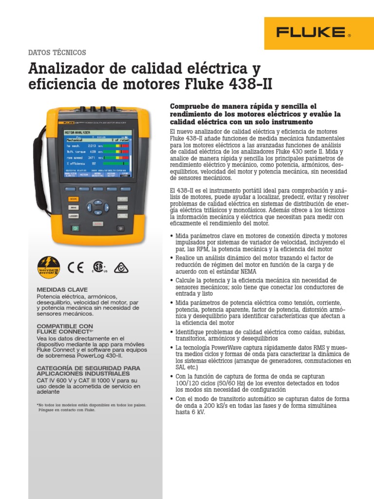 Analizador de Calidad y Eficiencia de Motores Fluke 438 | Descargar gratis PDF | Ingenieria ...