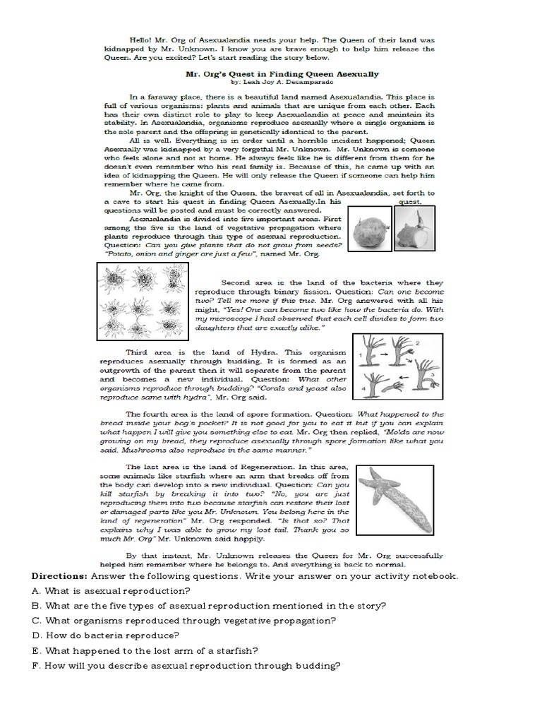 Asexual Worksheet | PDF