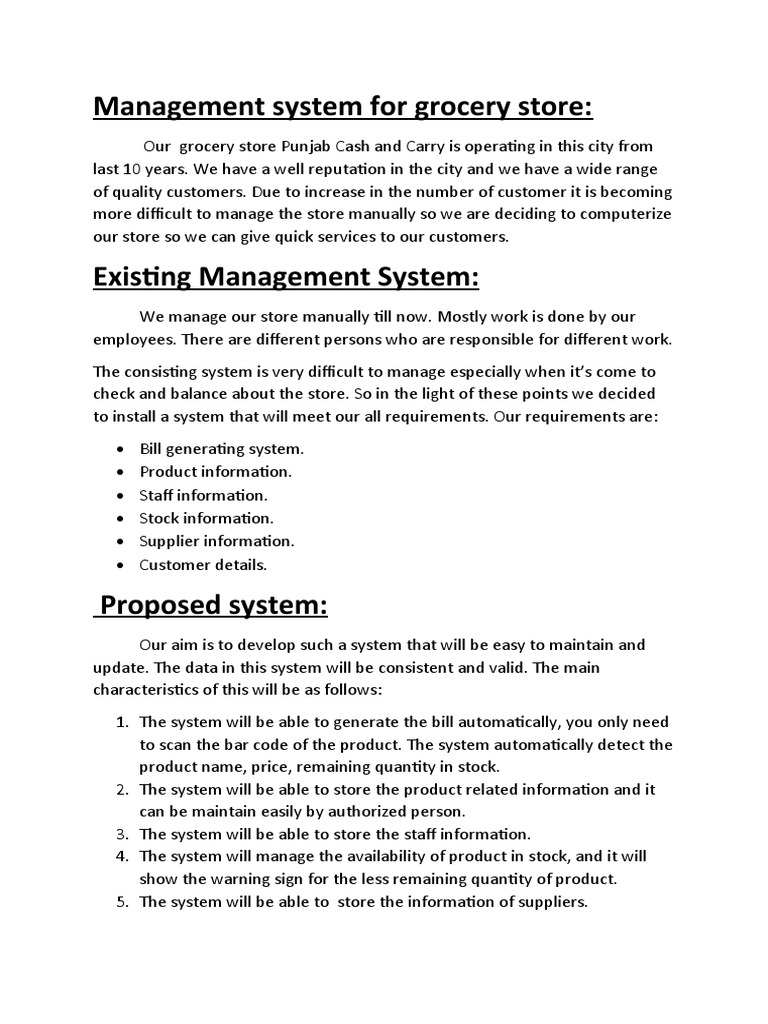 Grocery Store Management System | PDF