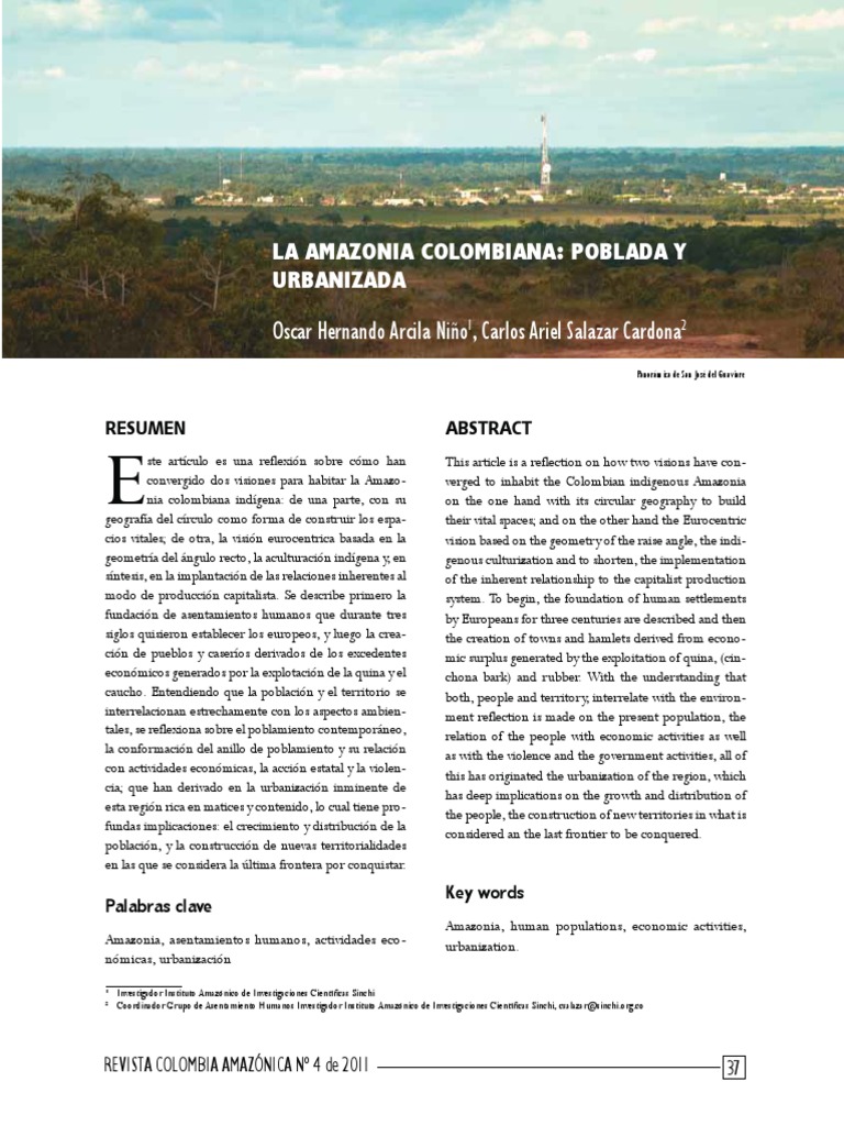 La Amazonia Colombiana. Poblada y Urbanizada | PDF | Selva amazónica ...