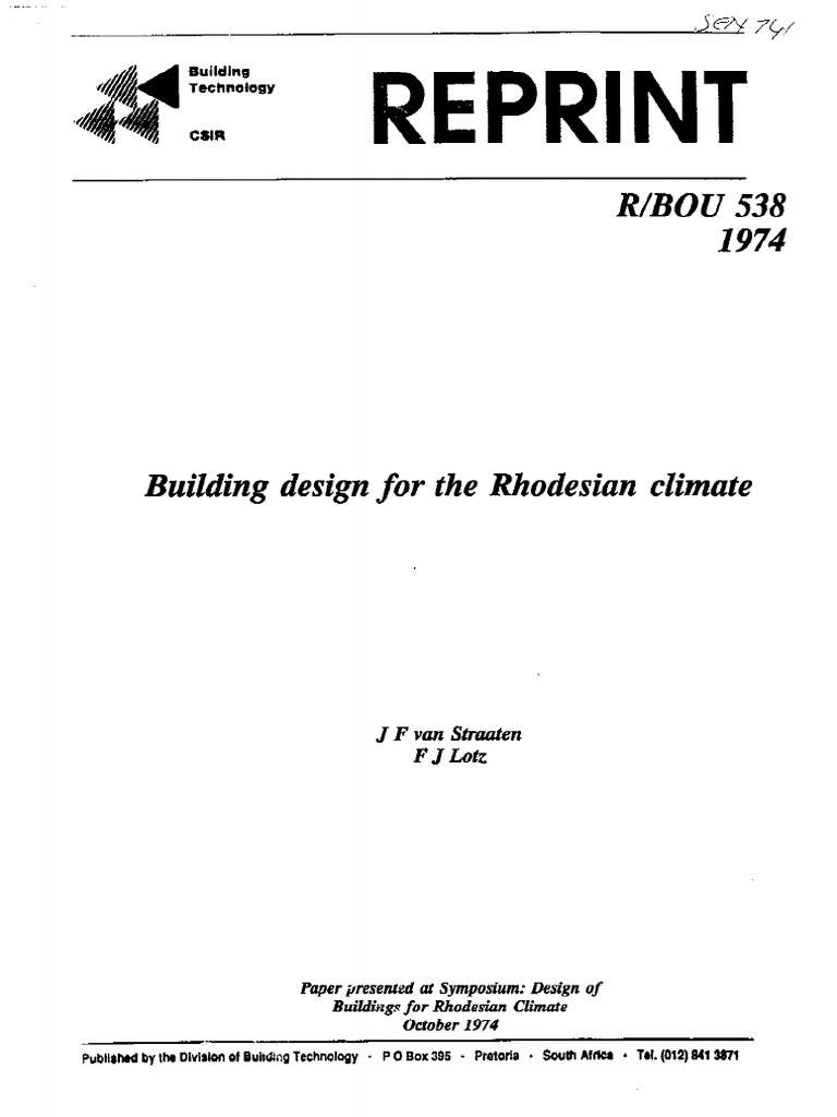 Rhodesian Buildings Van Straaten - 1974 | PDF