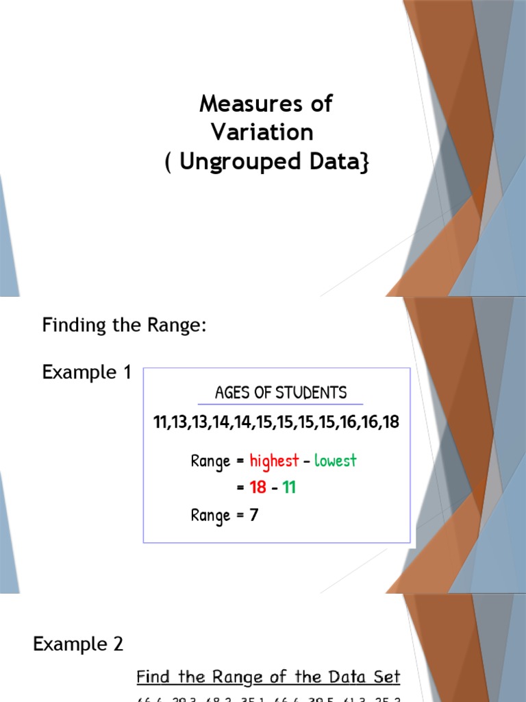 Measures Of Variability Ungrouped Data Pdf