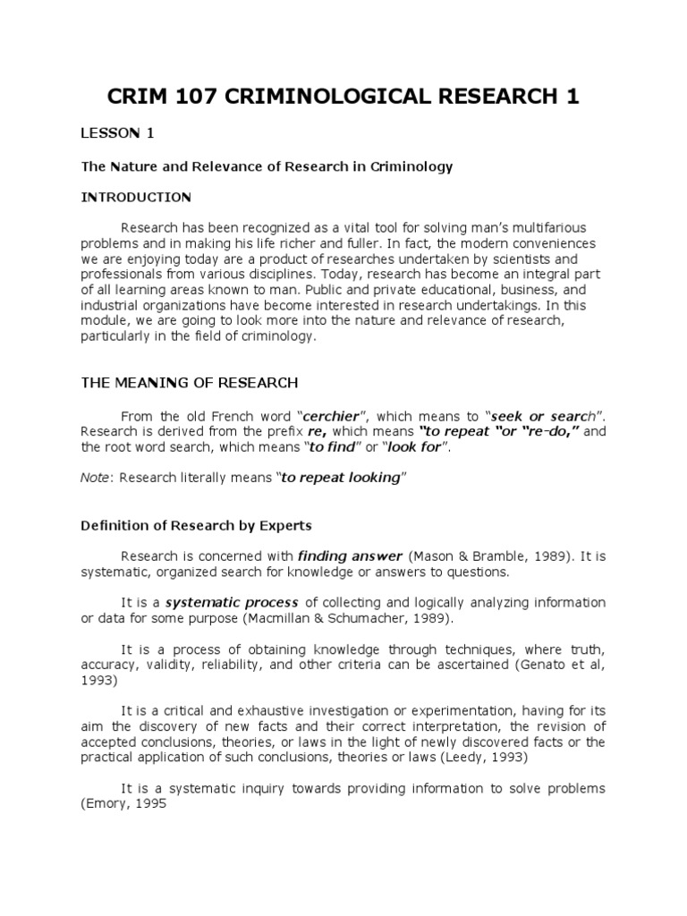 Crim 107 Criminological Research 1 Syllabus | PDF | Emergency ...