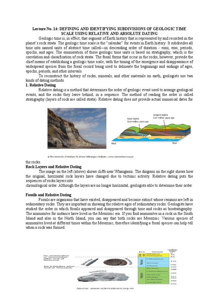 Lecture No. 14 DEFINING AND IDENTIFYING SUBDIVISIONS OF GEOLOGIC TIME ...