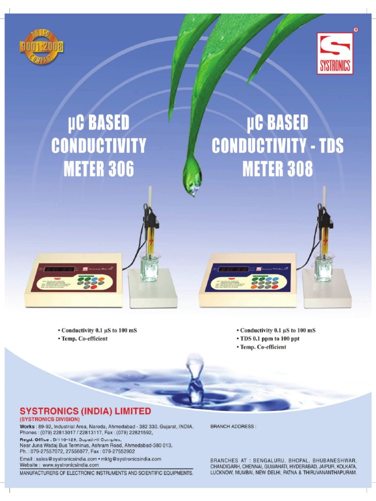 Controller Based Conductivity Tds Meter With Cells | PDF