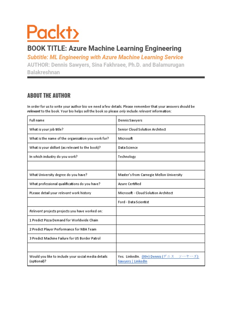 Sample Outline Azure Machine Learning Engineering | PDF | Machine ...
