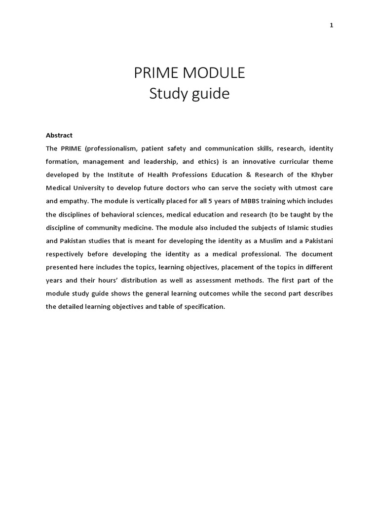 PRIME Study Guide. Final Document For All Year | PDF | Leadership ...