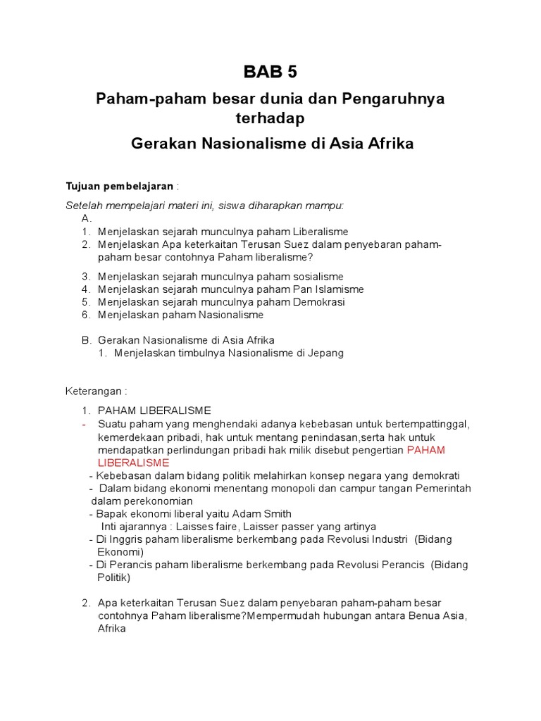 BAB 5 Paham-Paham Besar Di Dunia Dan Pengaruhnya | PDF | Politik