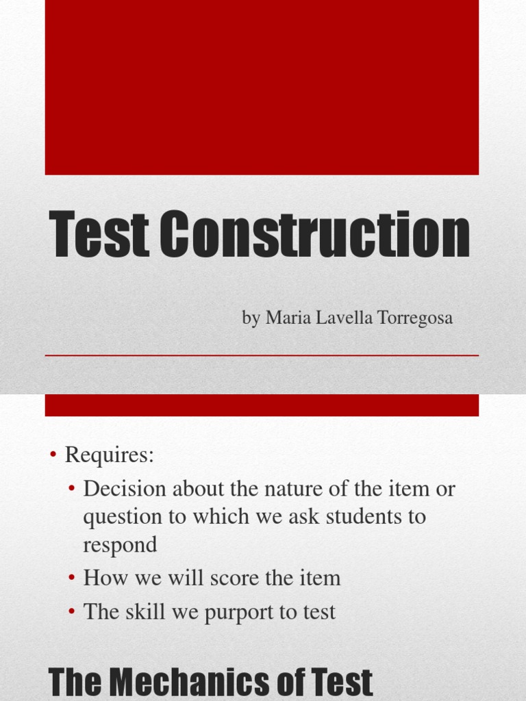 Test Construction | PDF | Educational Assessment | Evaluation